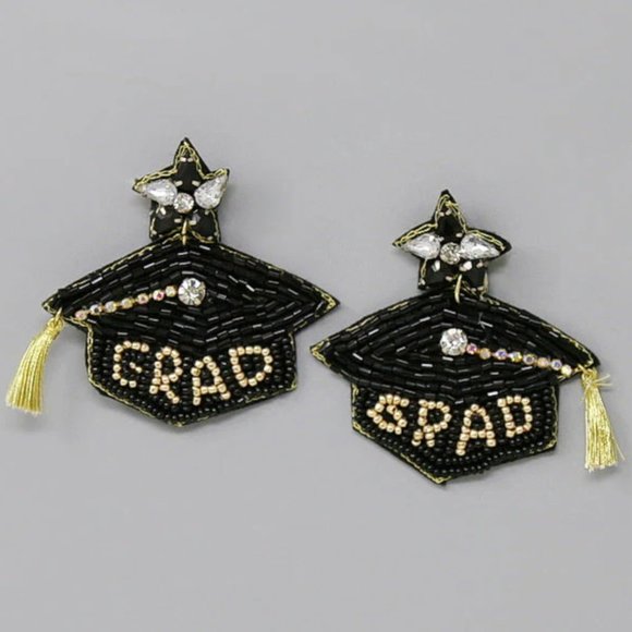 Jewelry | Graduation Cap Seed Beaded Earrings | Poshmark